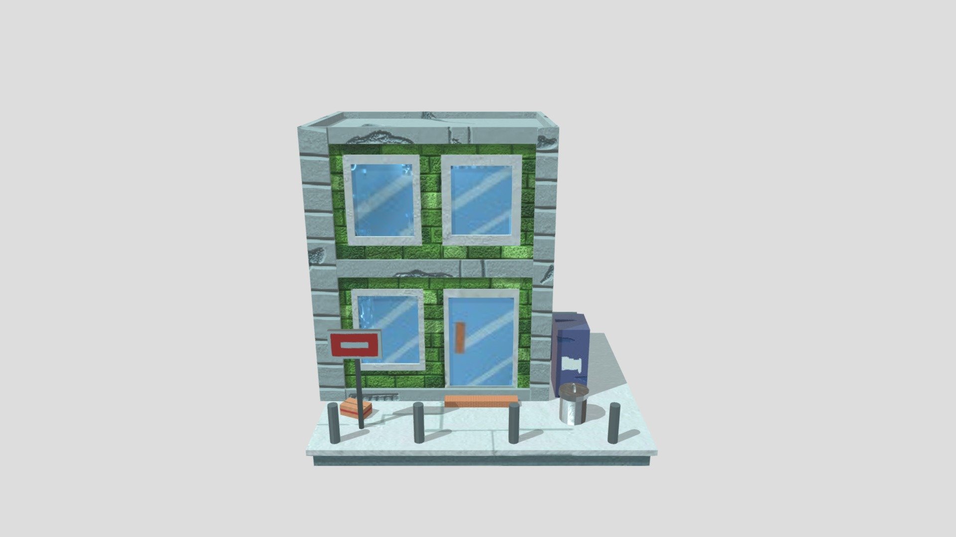 Prédio verde - Download Free 3D model by ShiroiTora [9c9a6c0] - Sketchfab