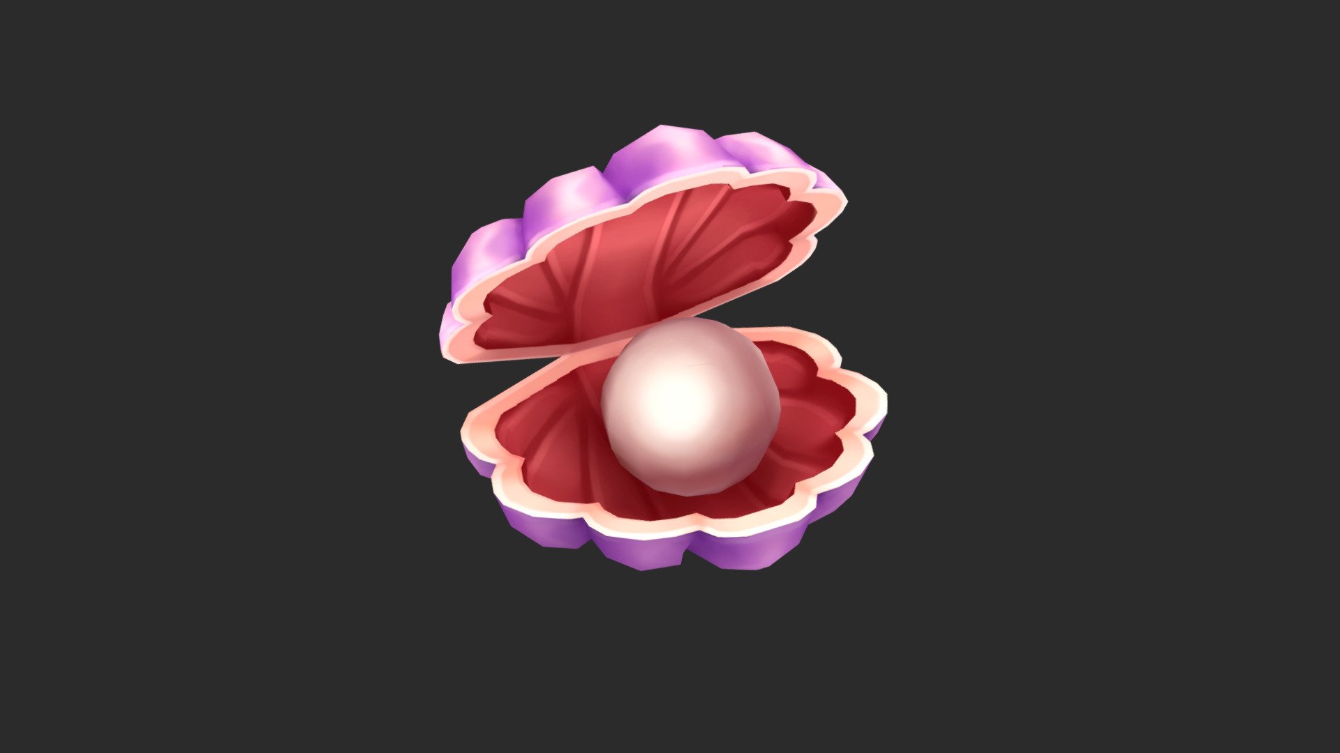 Stylized Hand-Painted Mollusc Shell With Pearl - 3D model by ...