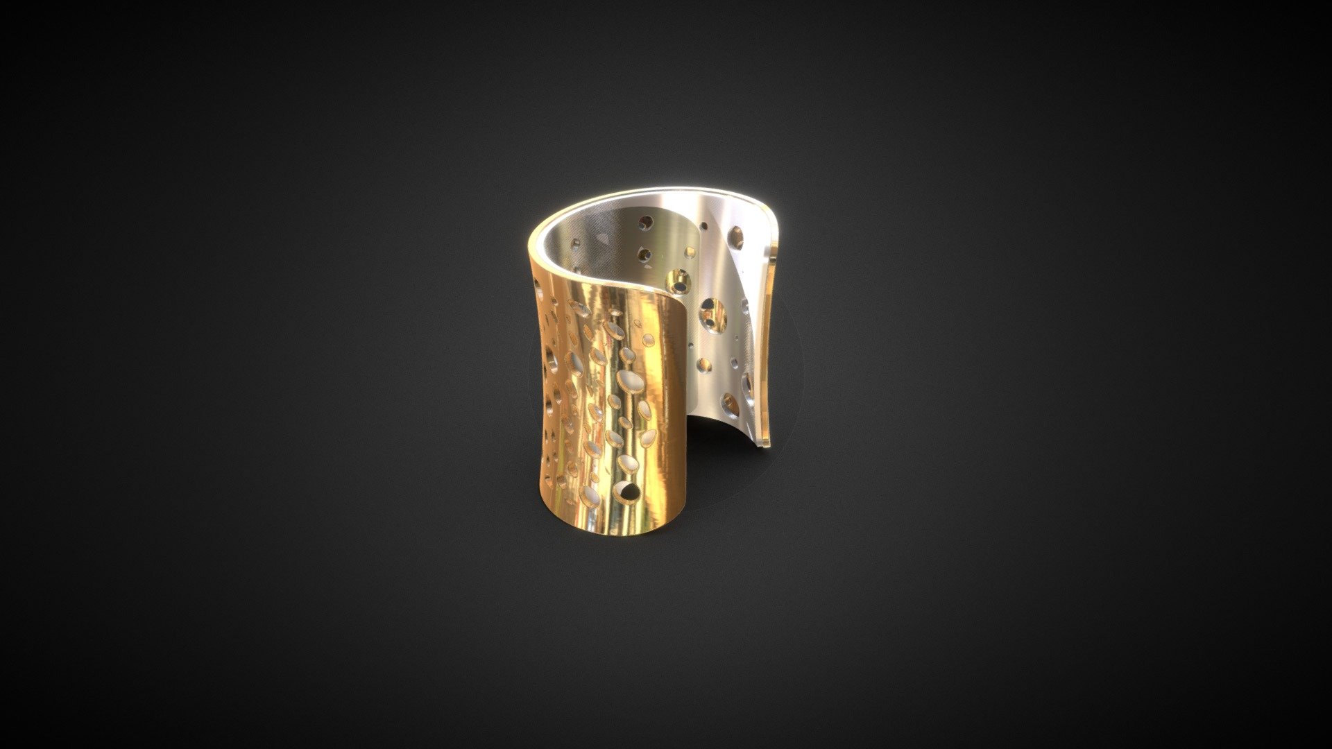 Bracelet Veronoi gold titanium - 3D model by Yann Wissang (@yannoch ...