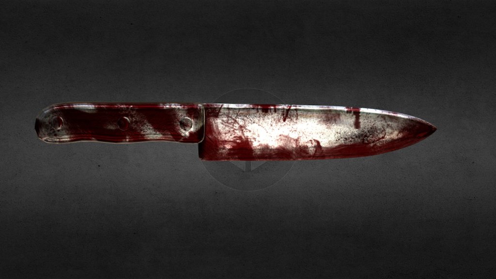 Old Bloody Kitchen Knife - Silver Handle - 3D model by HarvestHillGames ...
