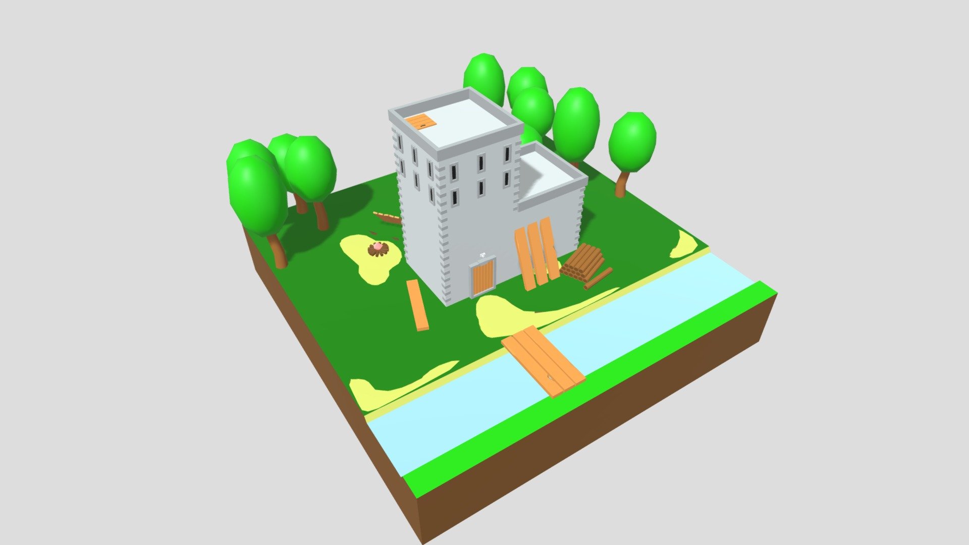 Lowpoly Castle Scene - Download Free 3D model by Solonder02 [9cb097e ...