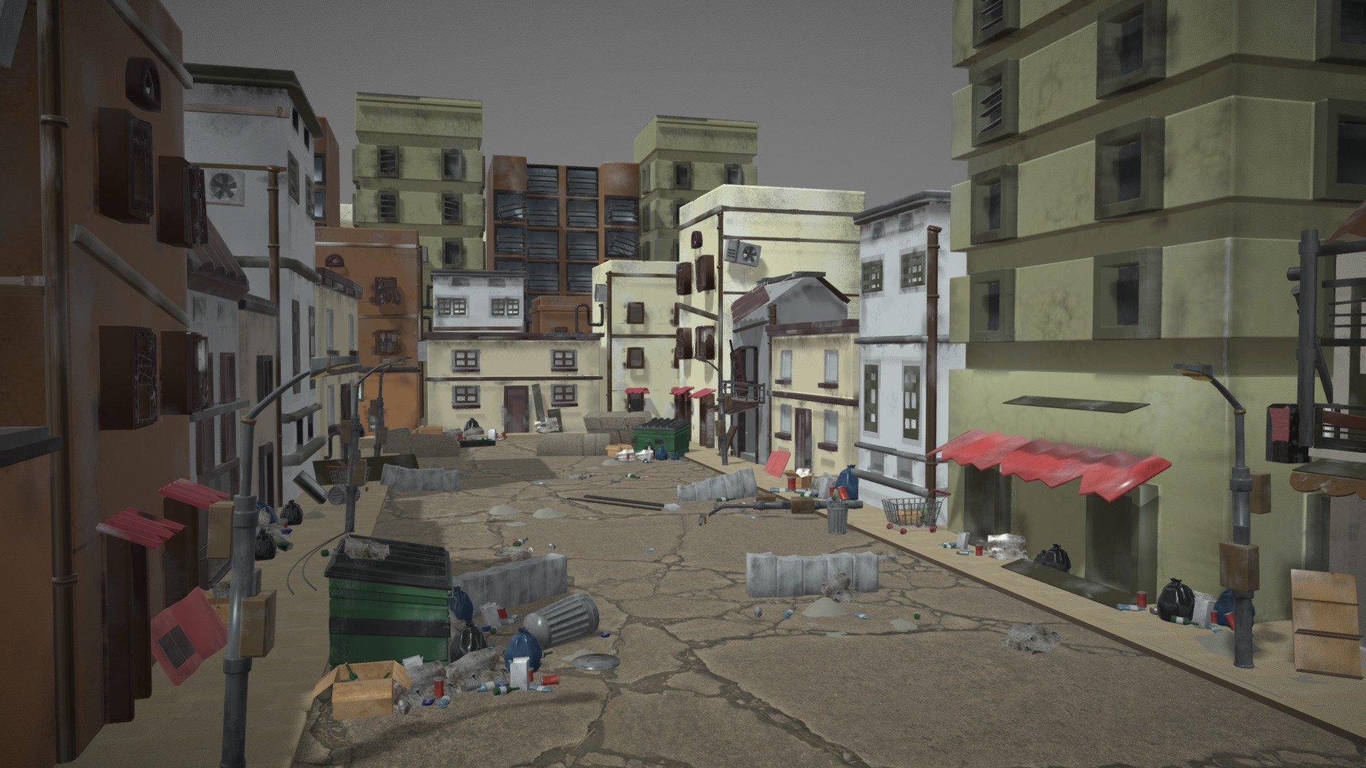 Polluted city - 3D model by botrann15 [9cb4f11] - Sketchfab
