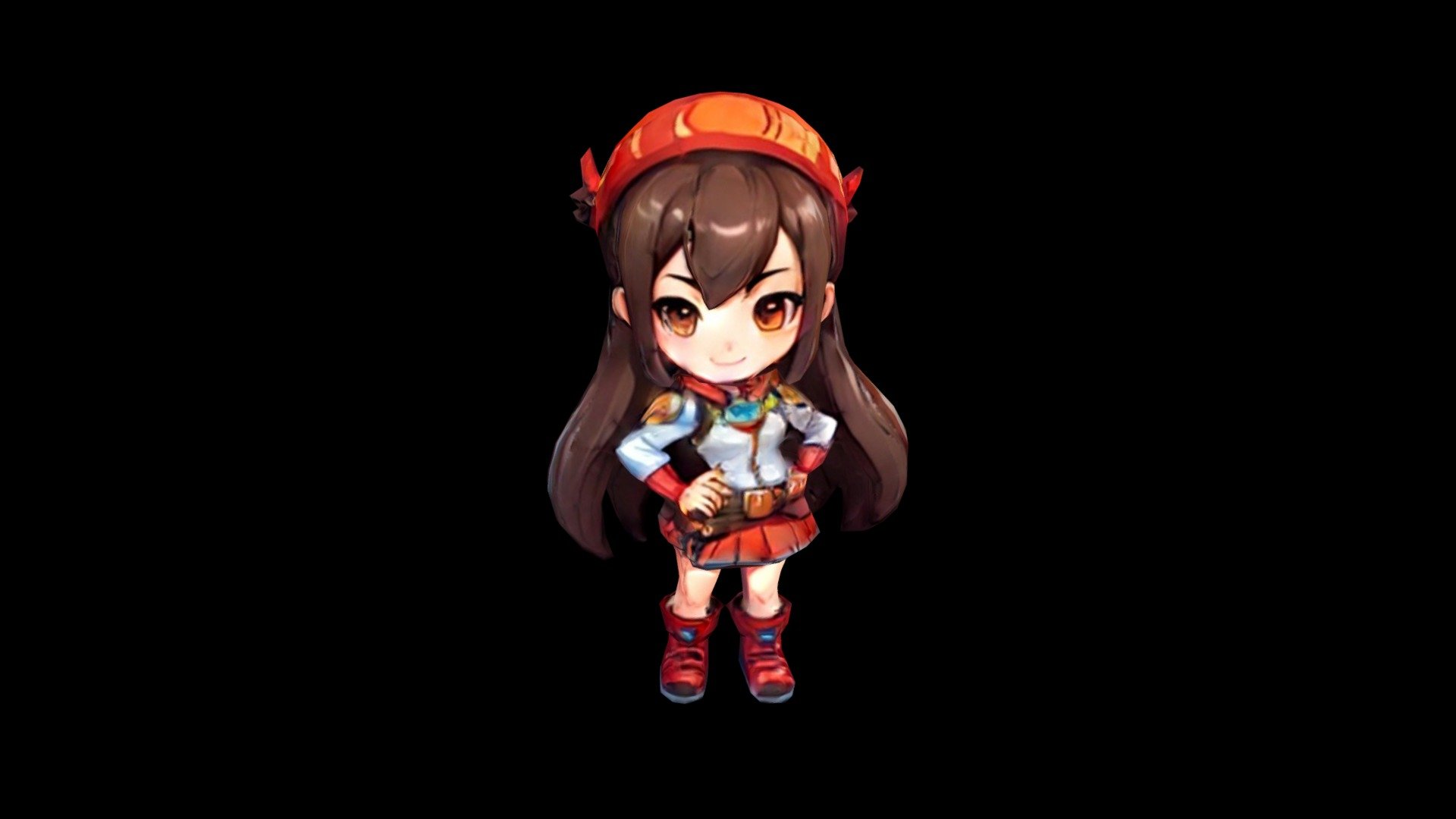 A sticker featuring a chibi-style portrait of a - Download Free 3D ...