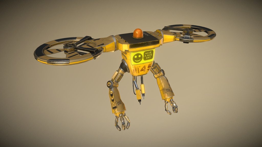Flying Drone - 3D model by Margus (@Amarganiec) [9cbd2e8] - Sketchfab