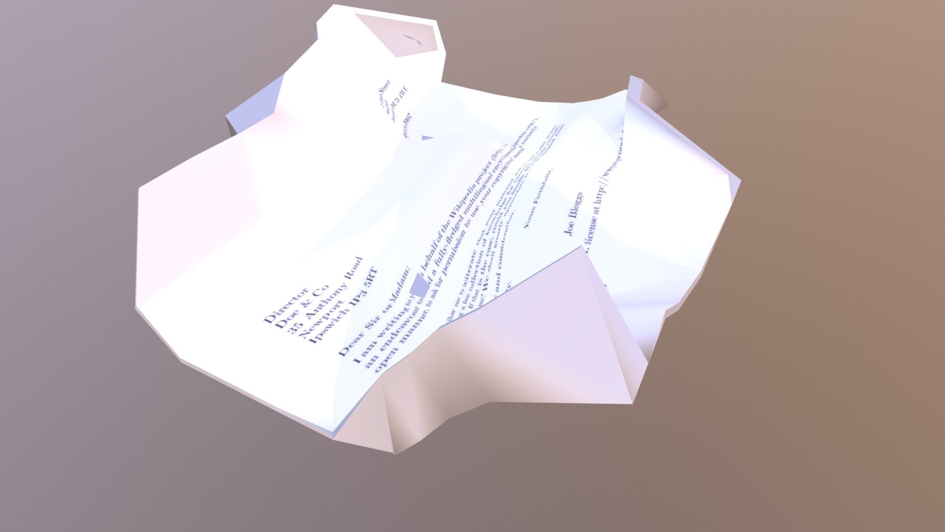scrunched letter - 3D model by ChaoticMunoz [9cbf6f2] - Sketchfab