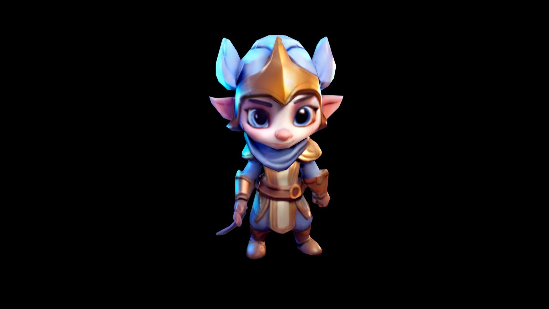 "Electric Blue Smiling Character Animated Art Il - Download Free 3D ...
