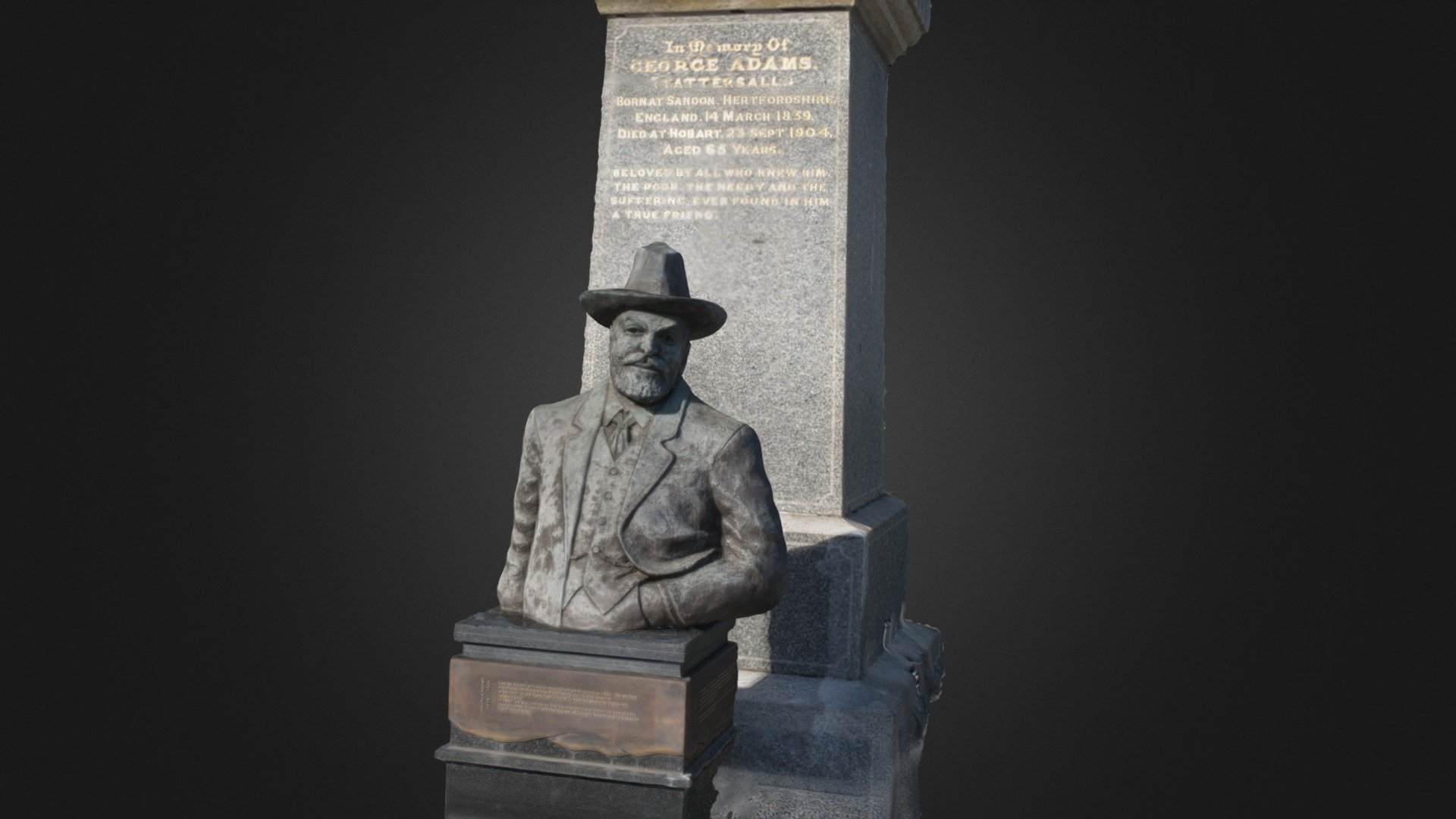 Statue/Monument of the late George Adams - 3D model by ...