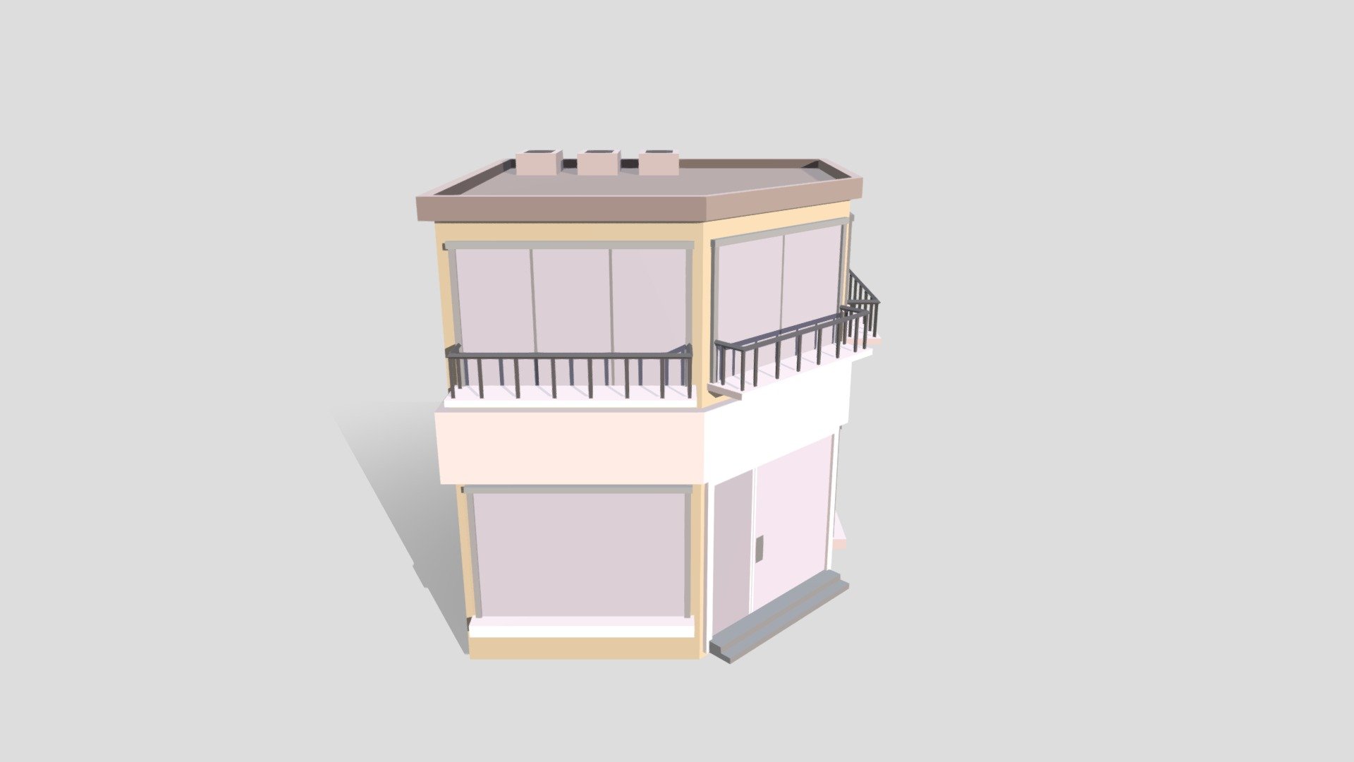 Low-Poly Urban Shop Building 3D Model ver.2 - 3D model by bluecat.hb ...