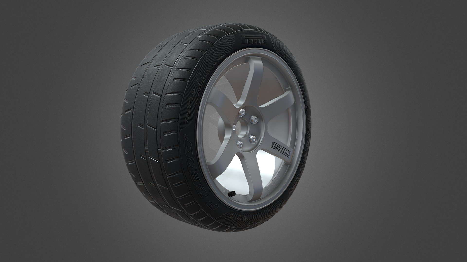 Rays Volk Racing TE37 Style Wheel With Tyre 3D Model By Pjscottartist
