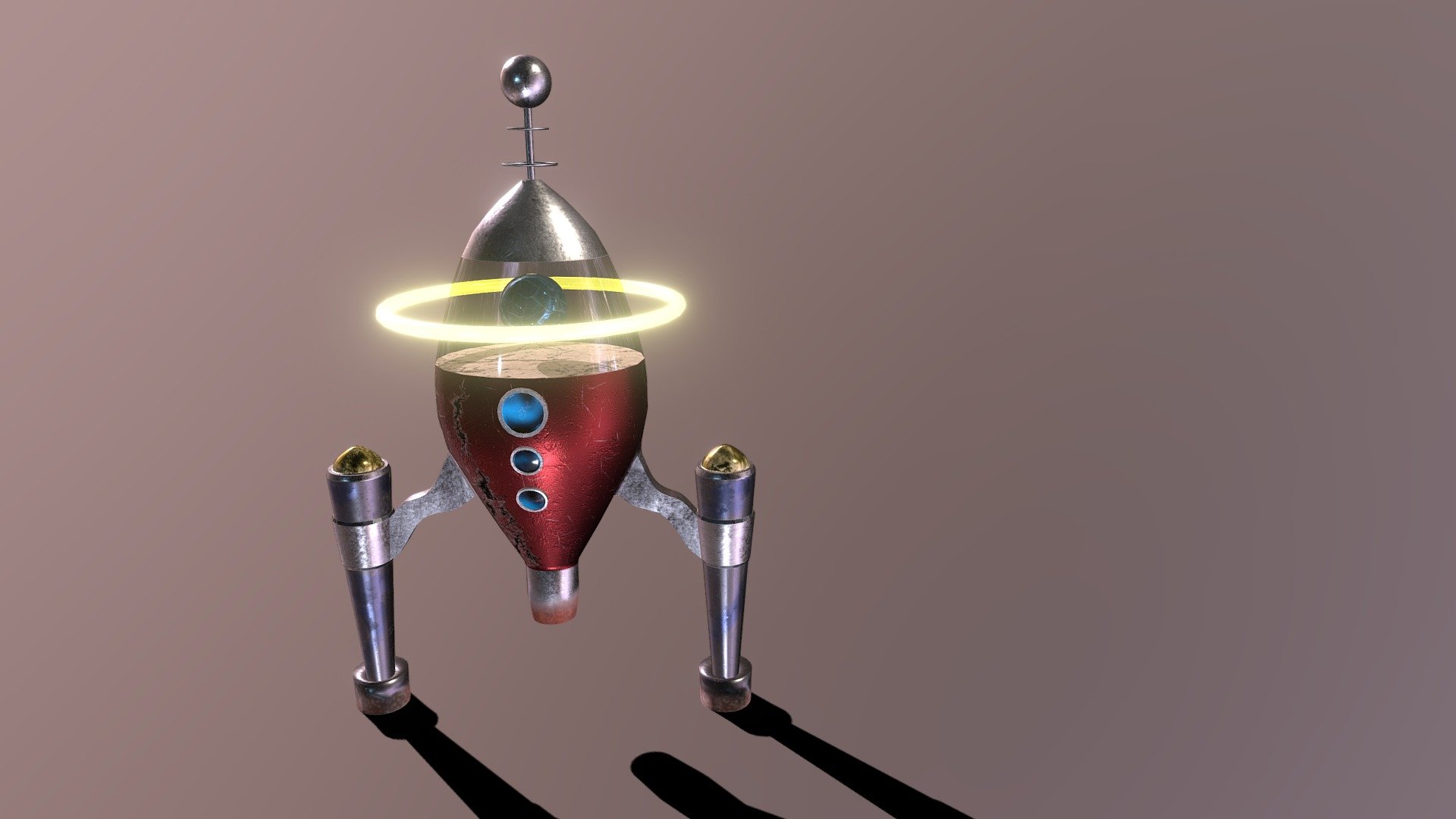 Retro Space Ship - 3D model by pawigington [9cd6ee0] - Sketchfab