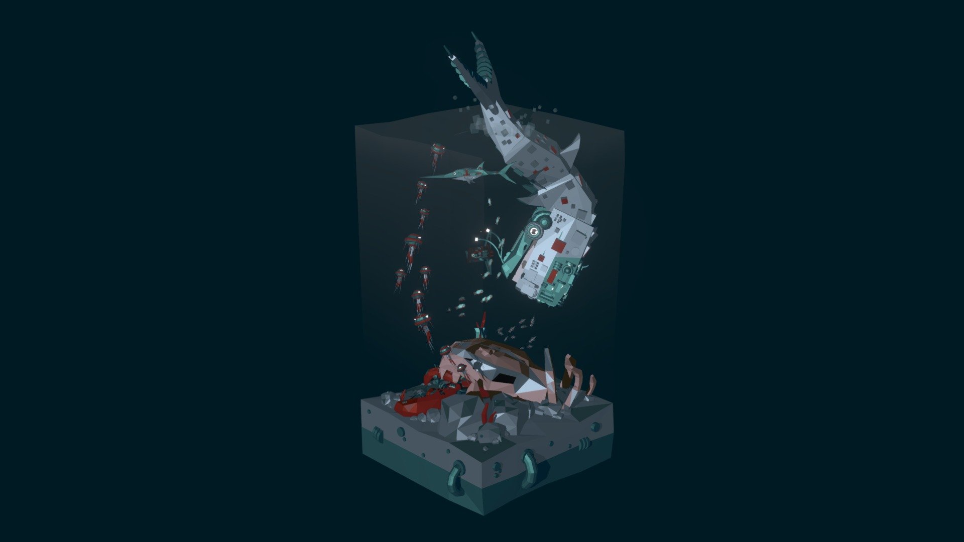 Electronic ocean - 3D model by romainrevert [9cdac17] - Sketchfab