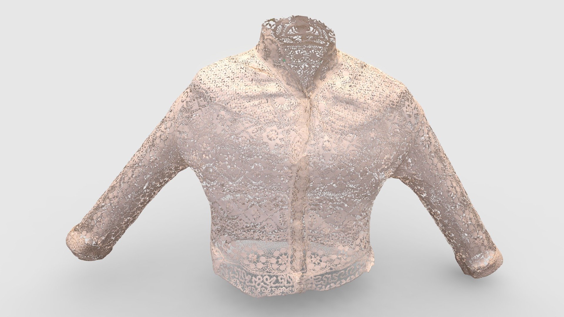 D1904/57 Cream lace blouse - 3D model by FTI_Capture [9ce659e] - Sketchfab
