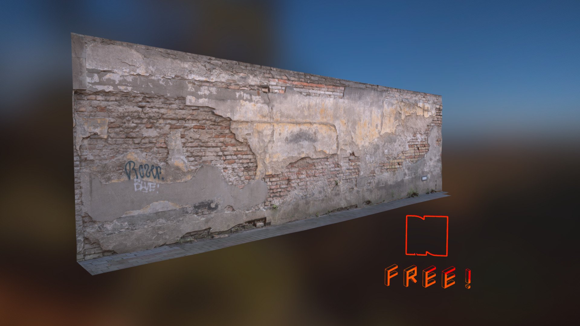Brick & Plaster Wall / 📷 🇩🇪 / Mid Poly PBR - Download Free 3D model by ...