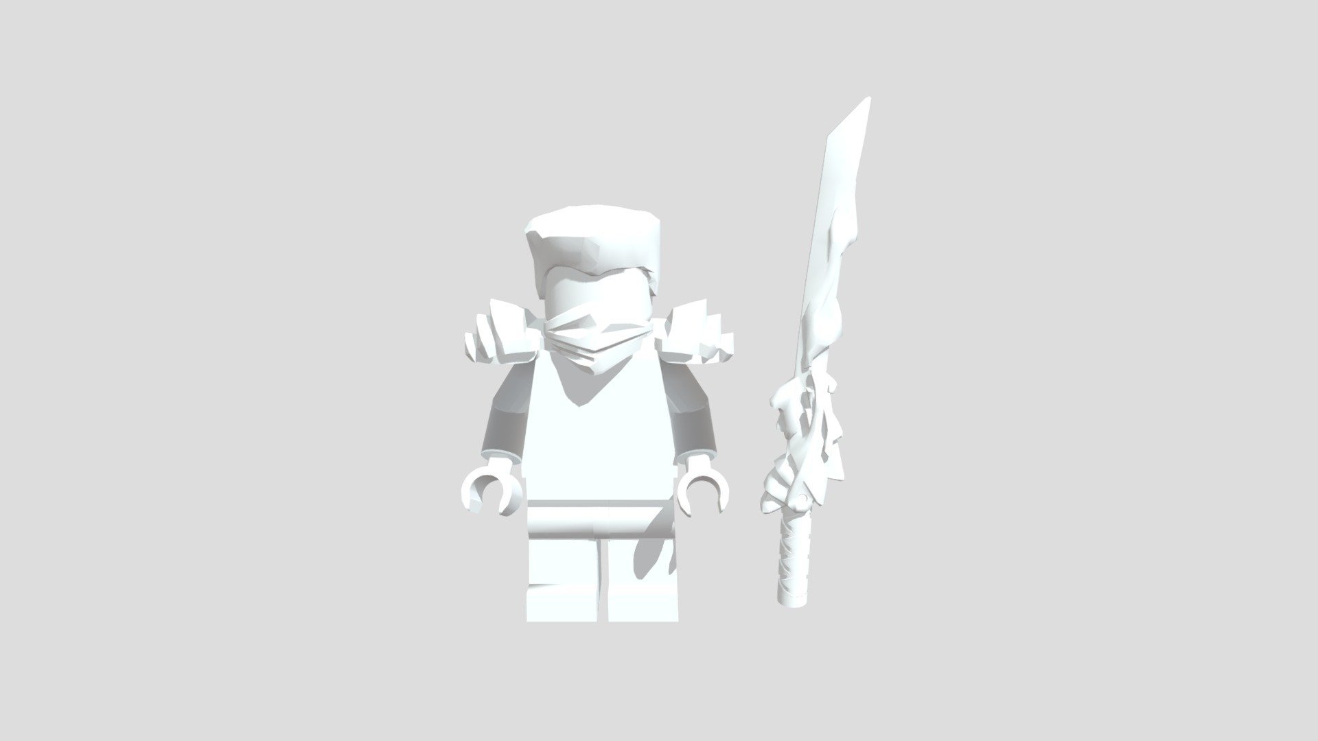 Lego Ninjago Zane Statue with Fire Sword - Download Free 3D model by ...