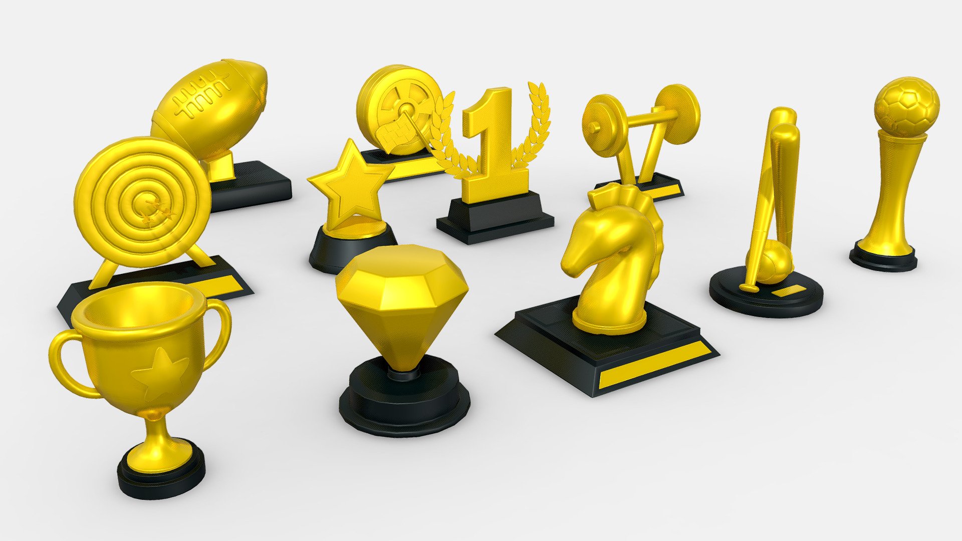 Fantasy Trophies 3D Model - Buy Royalty Free 3D model by Shin Xiba 3D ...