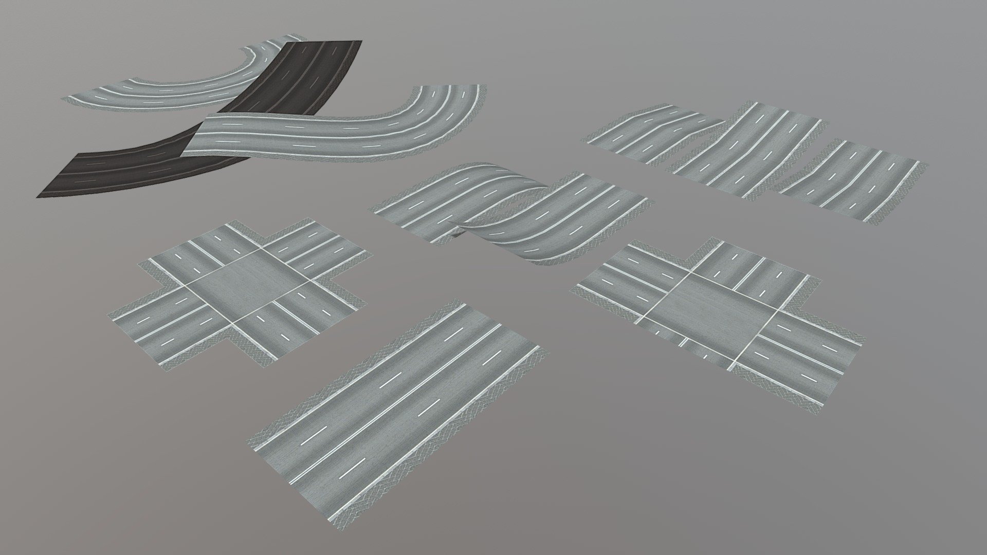 Simple Road models - 3D model by UzairMahmood [9cf47d8] - Sketchfab