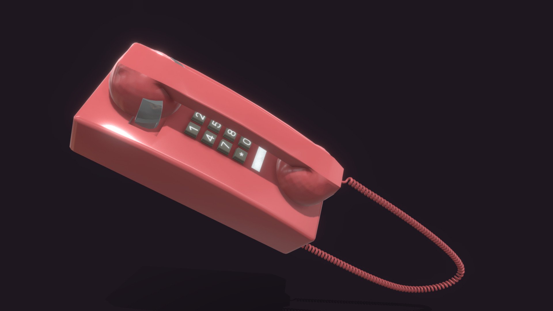 Classic red home phone - 3D model by Ms Malvolio (@ms_malvolio ...