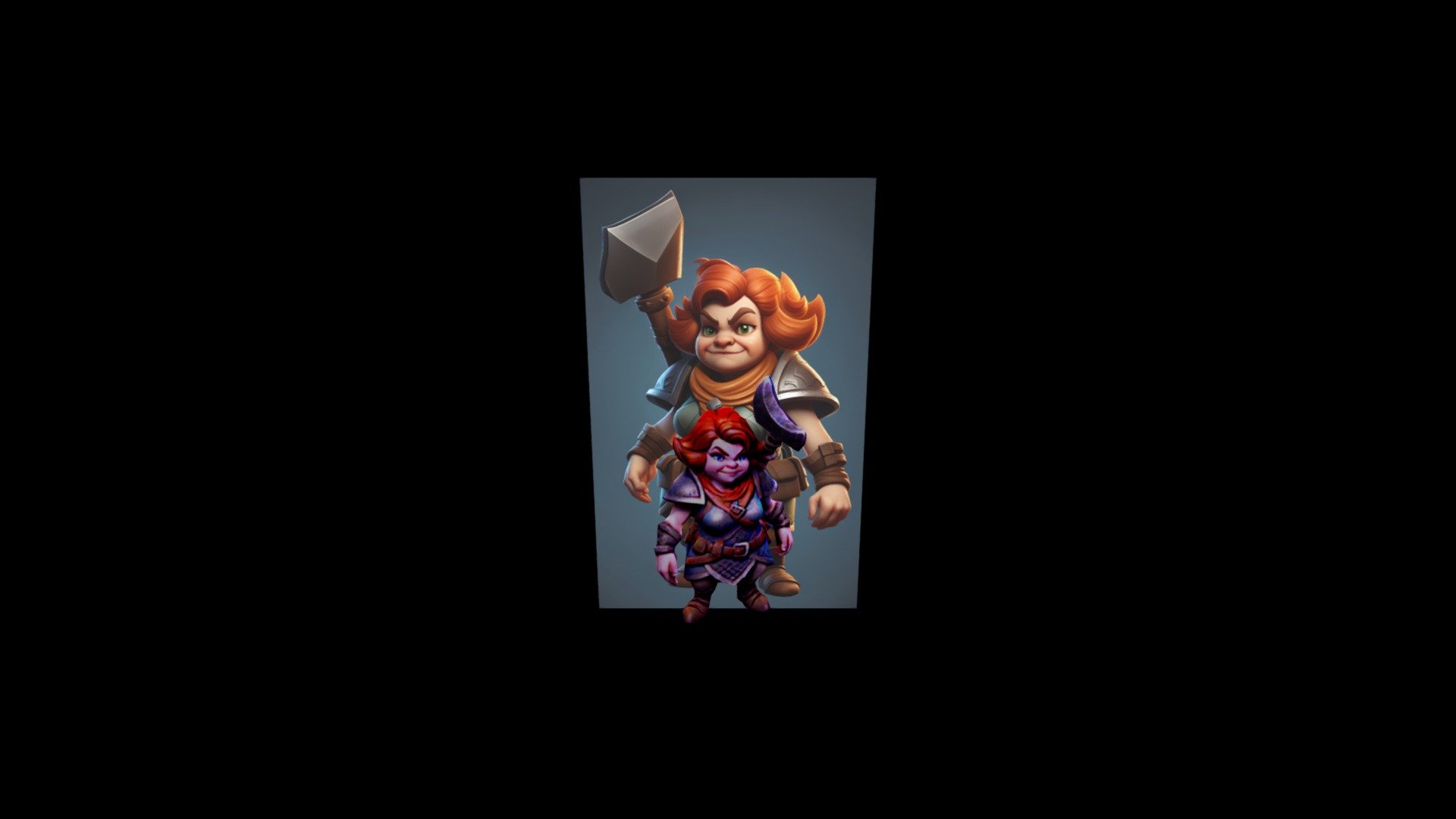 a cartoon character of a woman holding an axe A - Download Free 3D ...