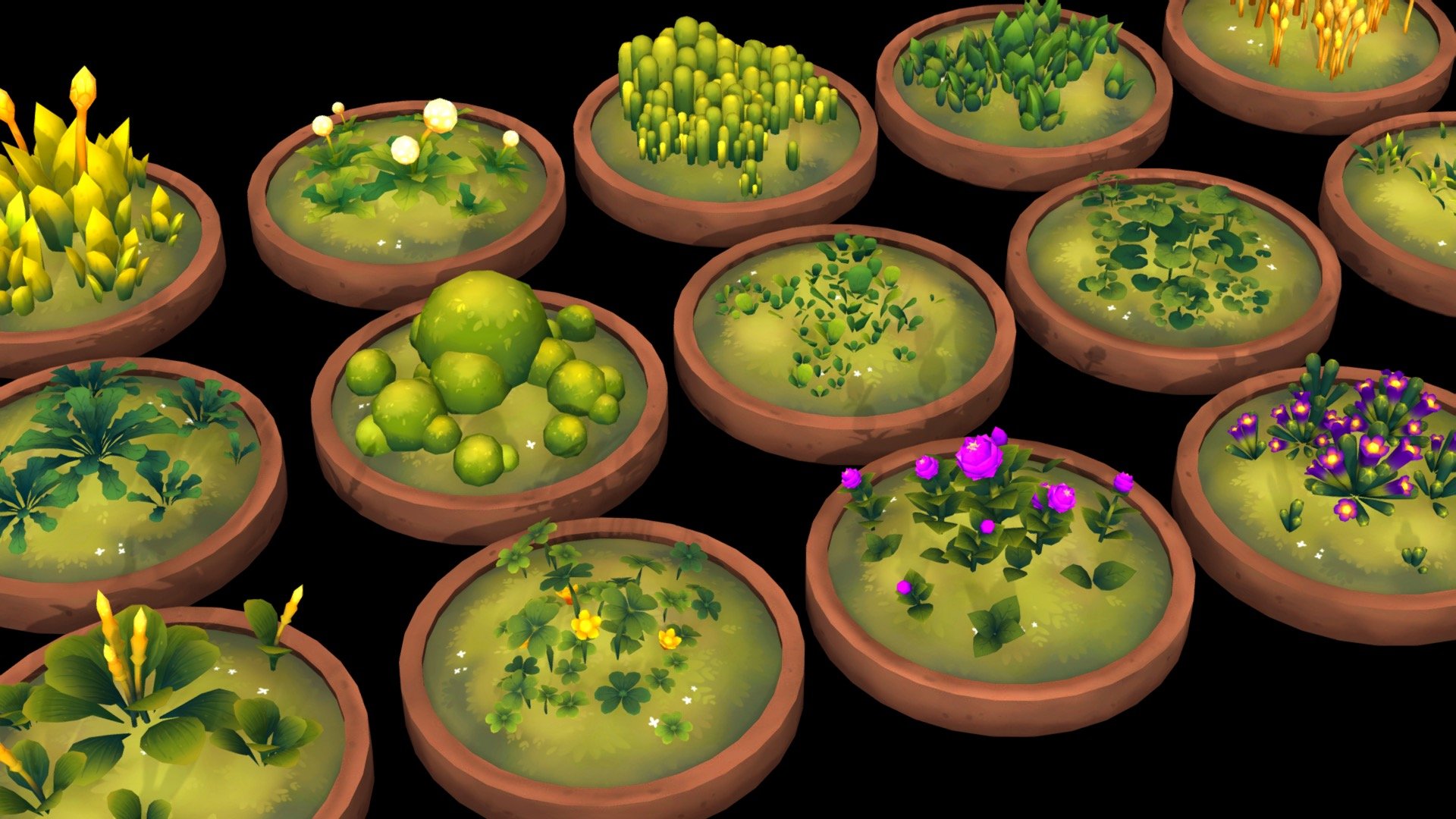 Plants_Common Weeds LowPoly - Buy Royalty Free 3D model by elements ...