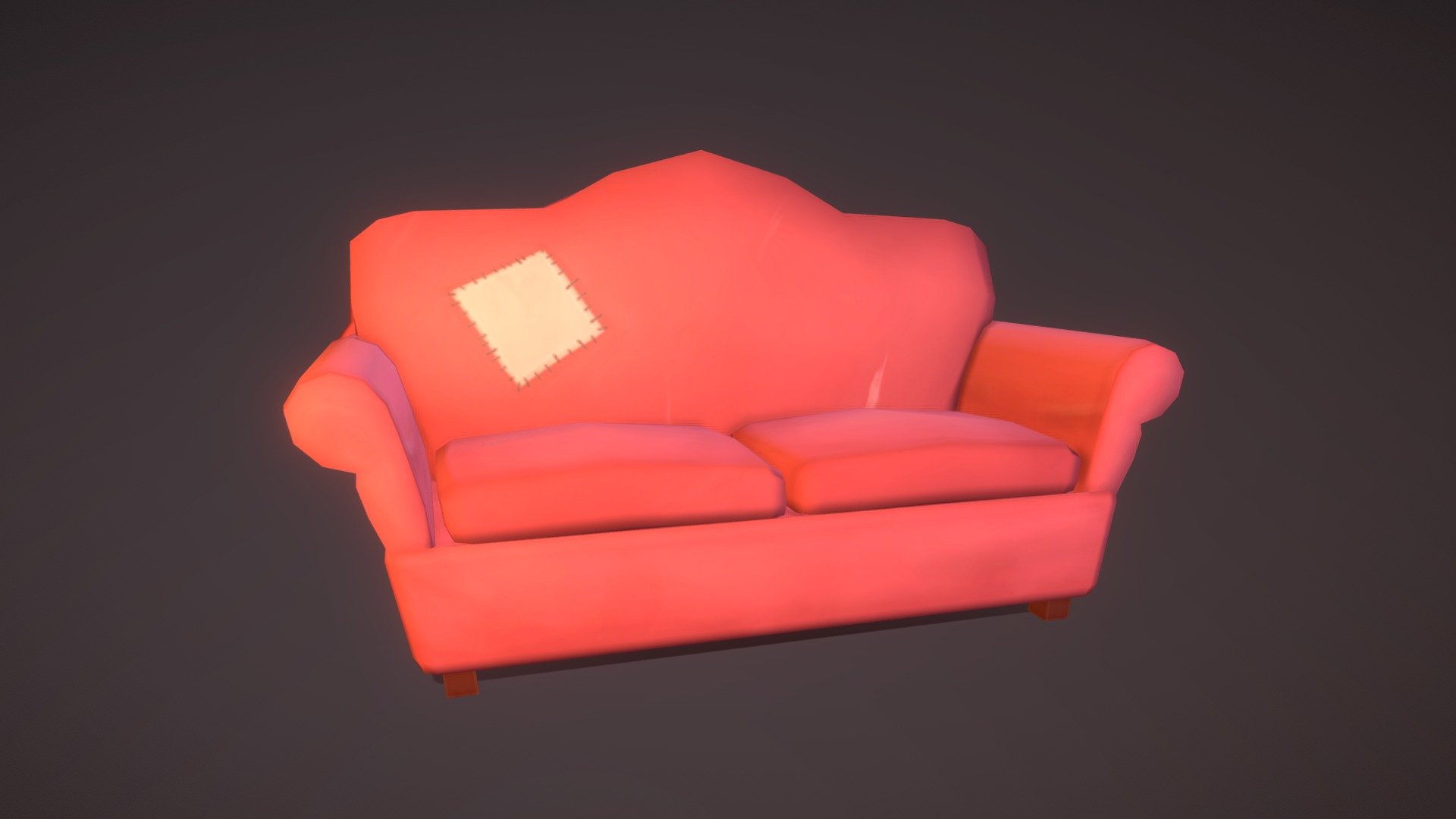 Little red sofa - 3D model by Choffa (@alcachofa) [9cfbba5] - Sketchfab