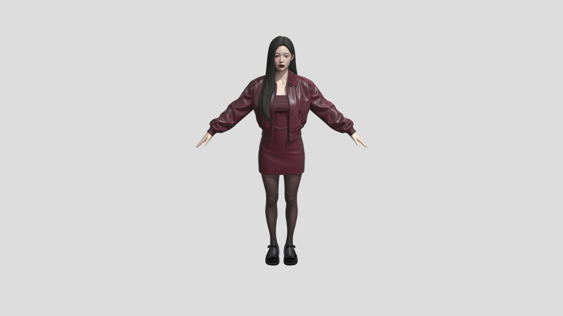 Crimson Leather Ensemble - 3D model by SSPOOKKY [9cfc88e] - Sketchfab