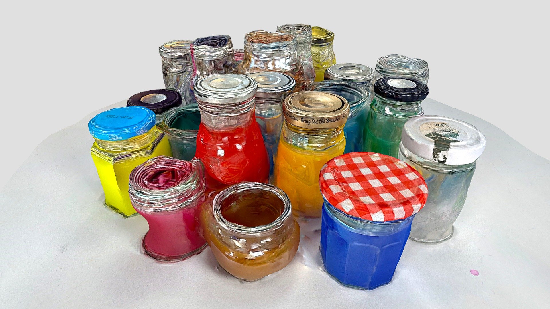Photogrammetry of jam jars and paint - Download Free 3D model by ...