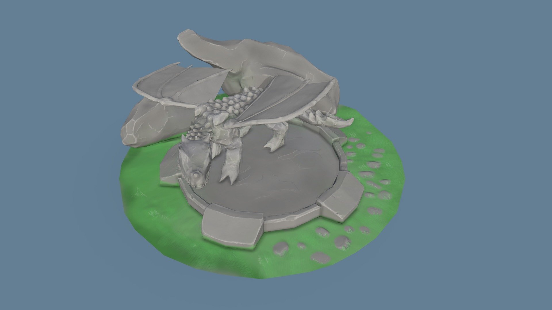 Stylized Stone Dragon Statue - 3D model by agoldstein5 [9cffa4d ...