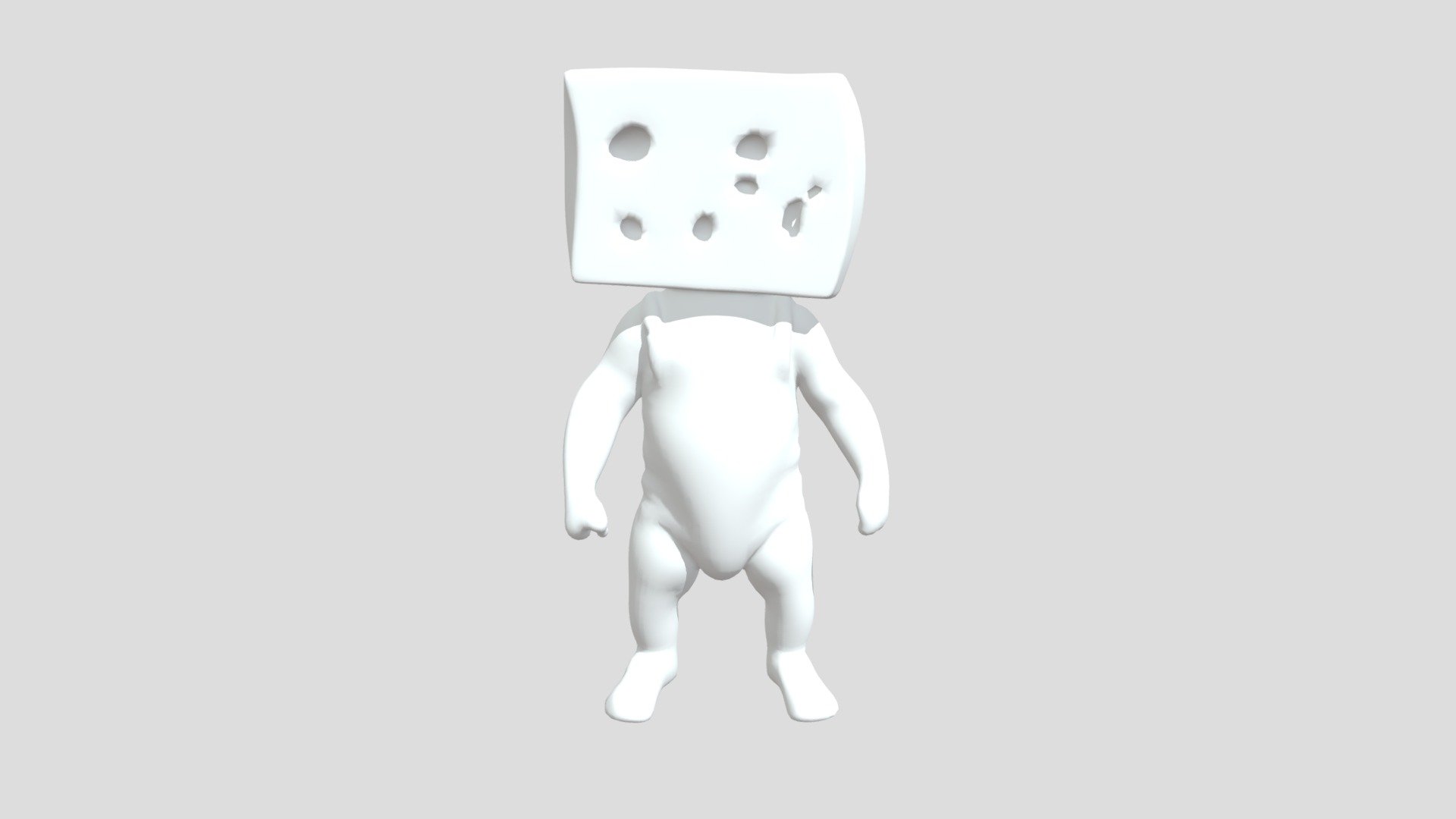Baby with cheese block head with deep holes - 3D model by jamesgobler69 ...
