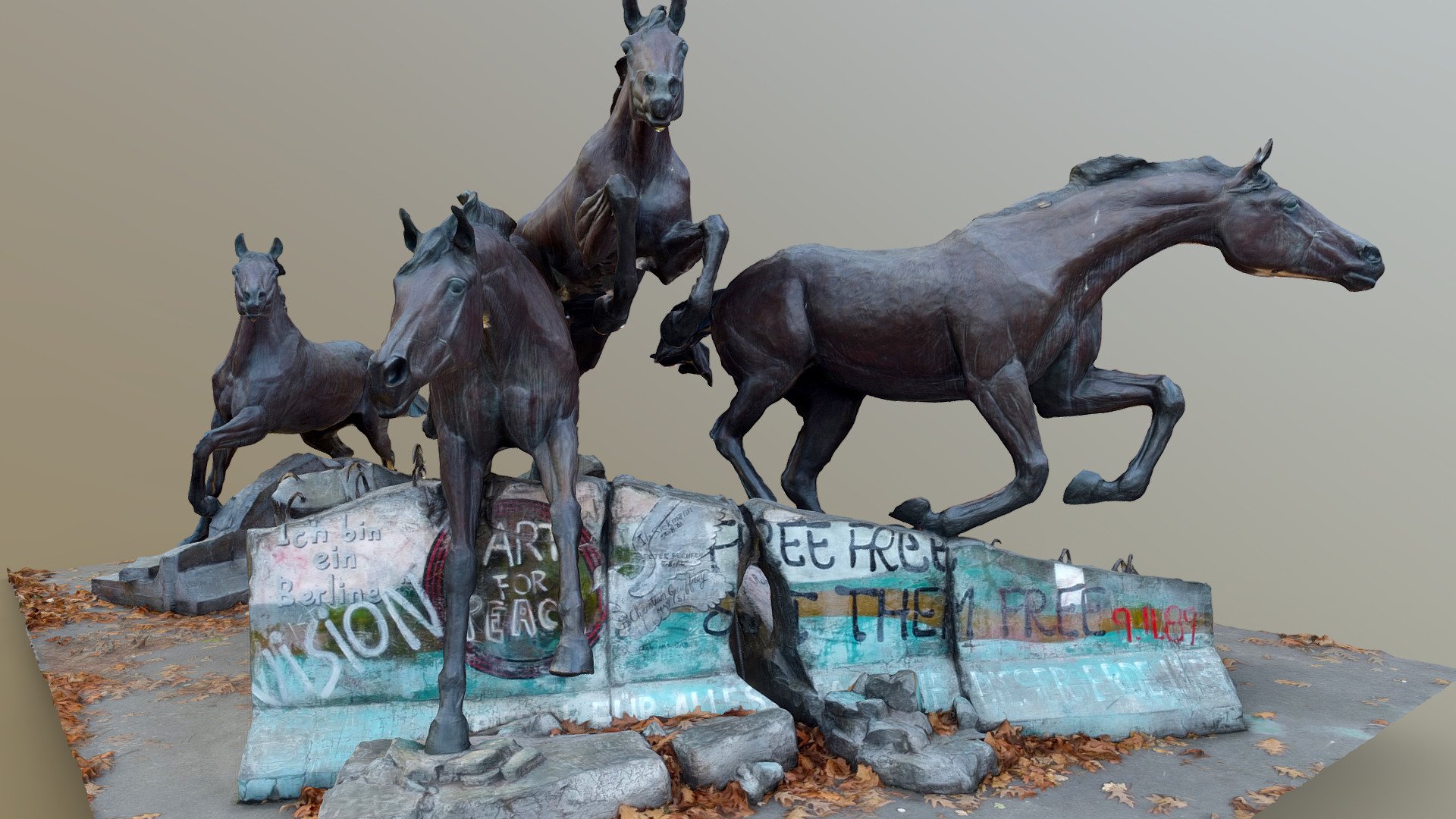The Day the Wall Came Down - Monument - Buy Royalty Free 3D model by ...