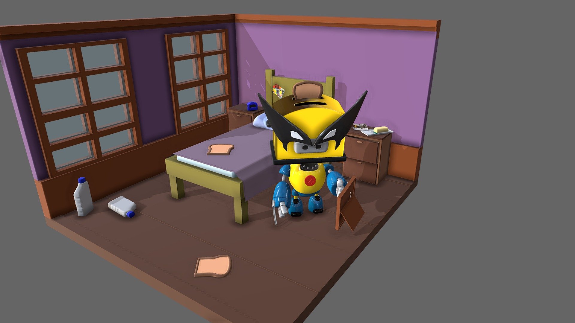 Wolverine Toaster Robot - 3D model by KleberG [9d1a44e] - Sketchfab