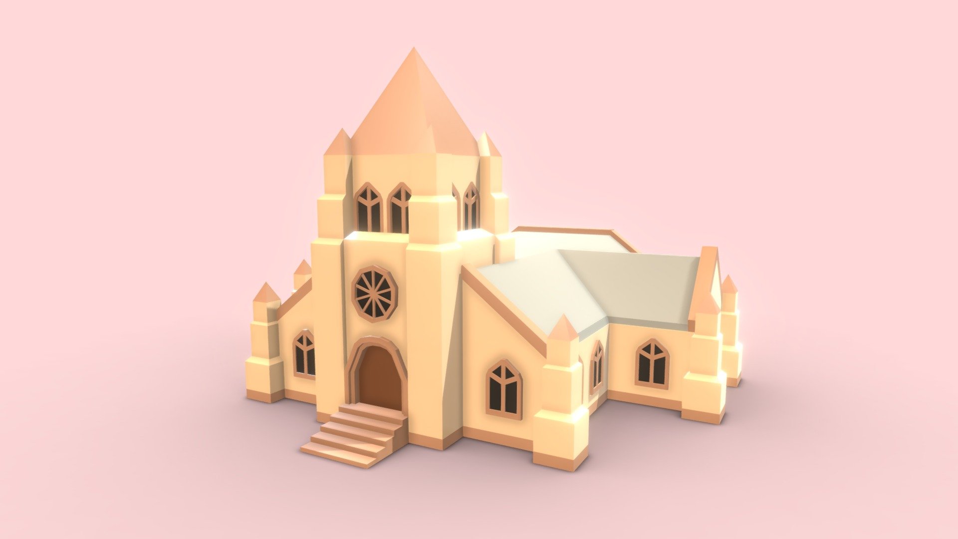 Low poly medieval church - Download Free 3D model by christian ...