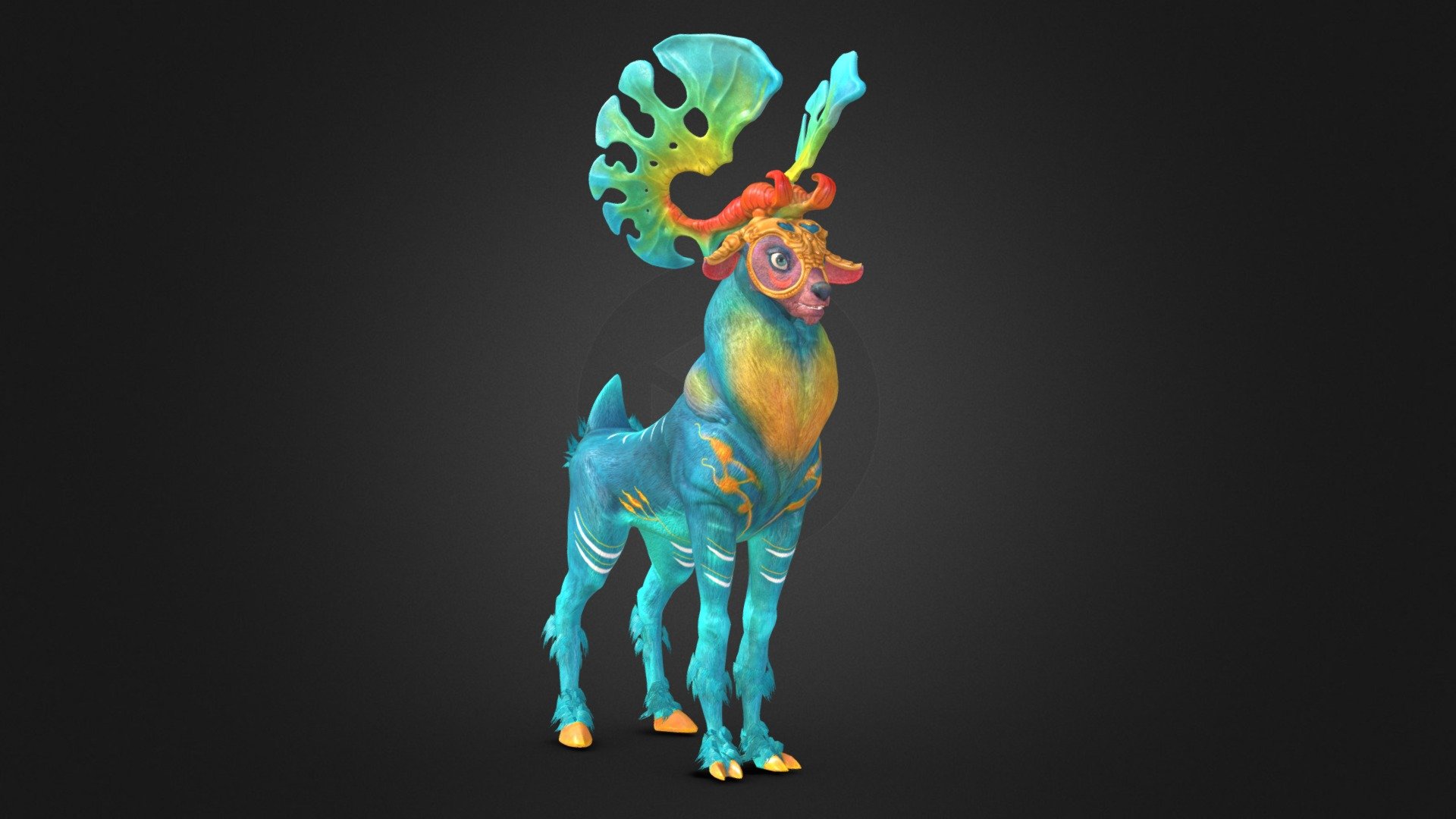 Deer Japanese Yōkai (妖怪) 4k 1x1 - Buy Royalty Free 3D model by Mass ...