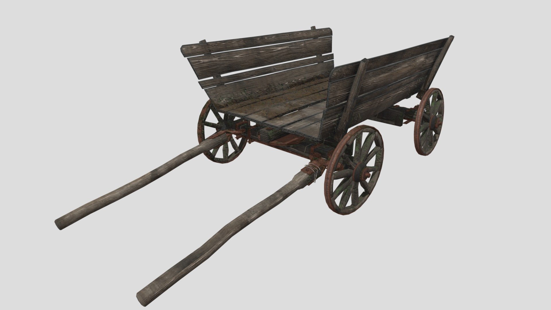 Old Wooden Farming Cart - 3D model by mechano-file (@saad.houalla ...
