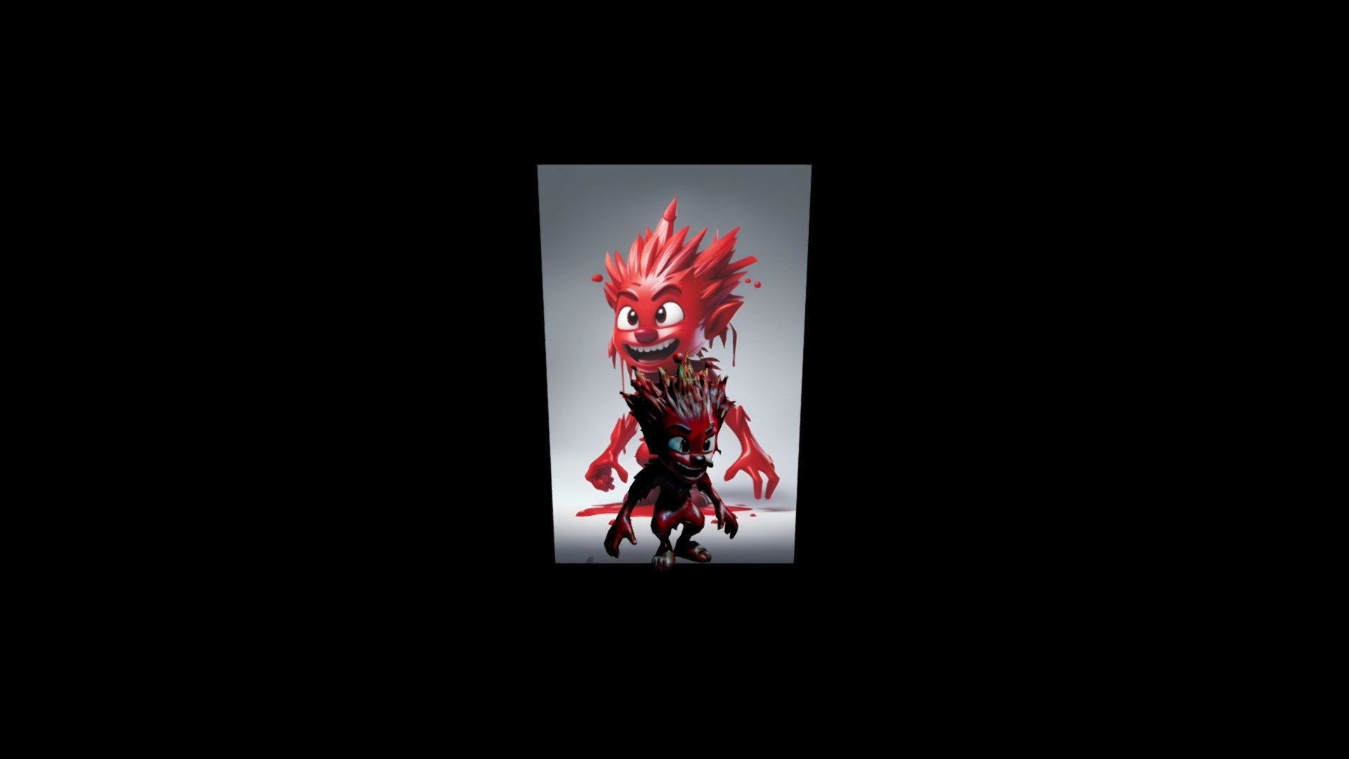 "Red Cartoon Character with Blood Splattered on - Download Free 3D ...