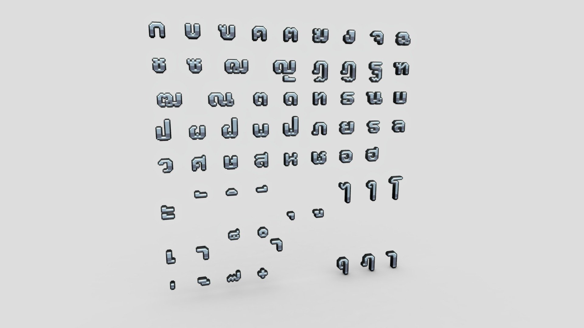 Thai Font - 3D model by PIXELAR (@pixelarco) [9d3f41f] - Sketchfab