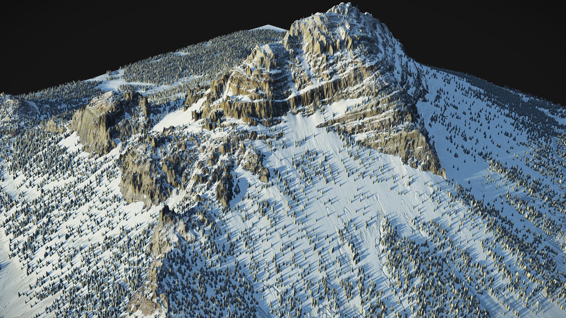 Winter Mountain (World Machine) - Model 2 - Buy Royalty Free 3D model ...