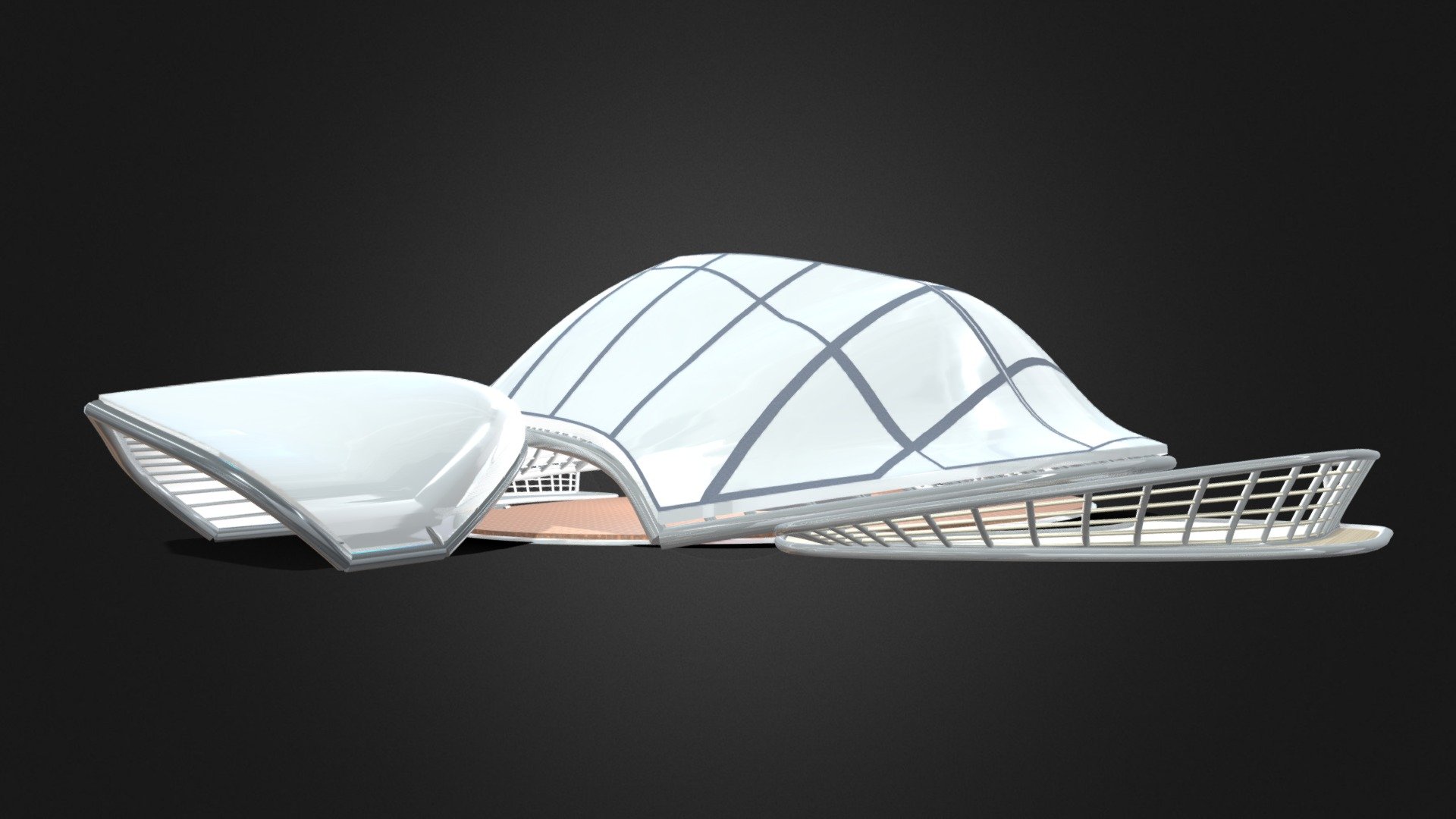 Turtle shape building futuristic architecture - Download Free 3D model ...