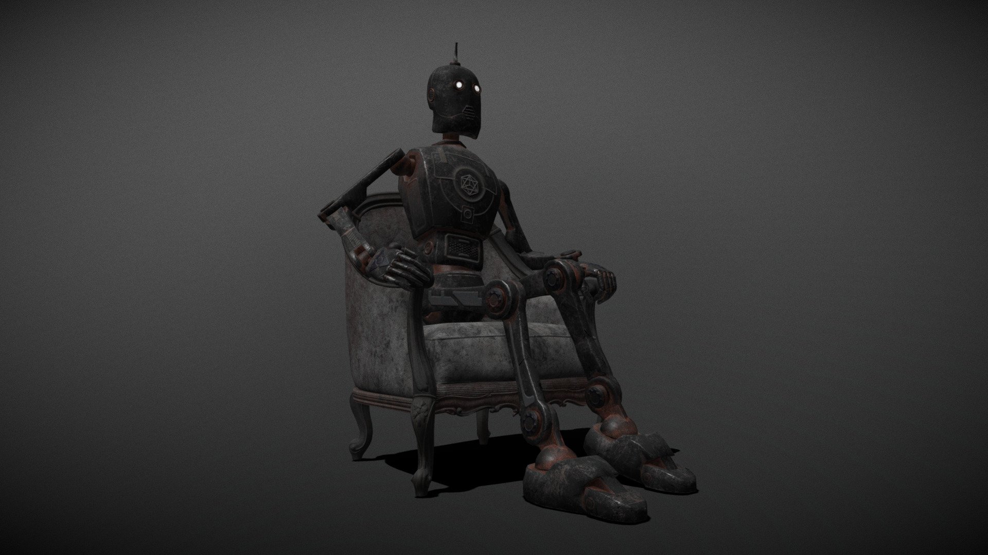 Grungy Robot in Chair (WIP) - 3D model by Edward González-Tennant ...