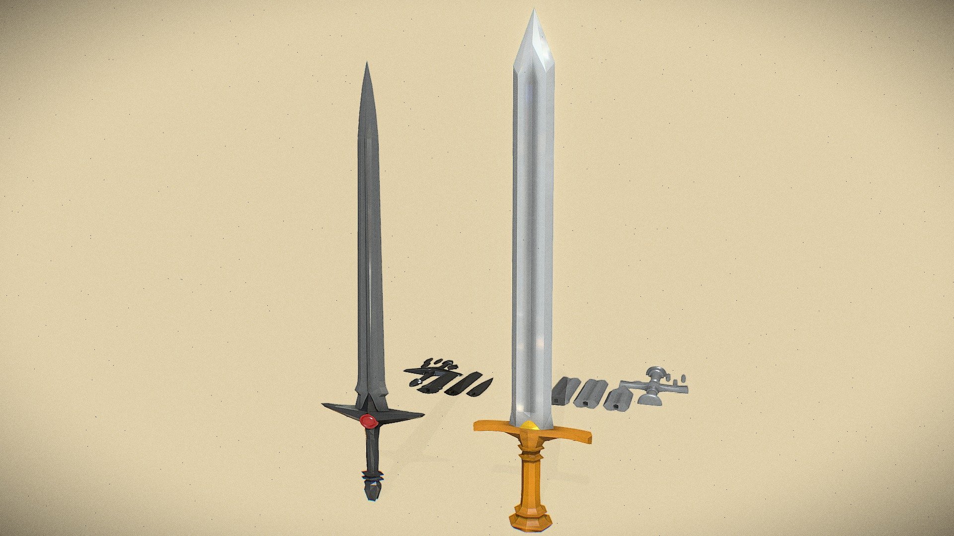 Swords | 3D printable - Buy Royalty Free 3D model by matisosanimation ...