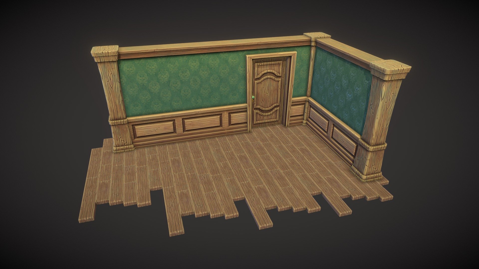 Stylised Victorian Modular Room (Free) - Download Free 3D model by ...
