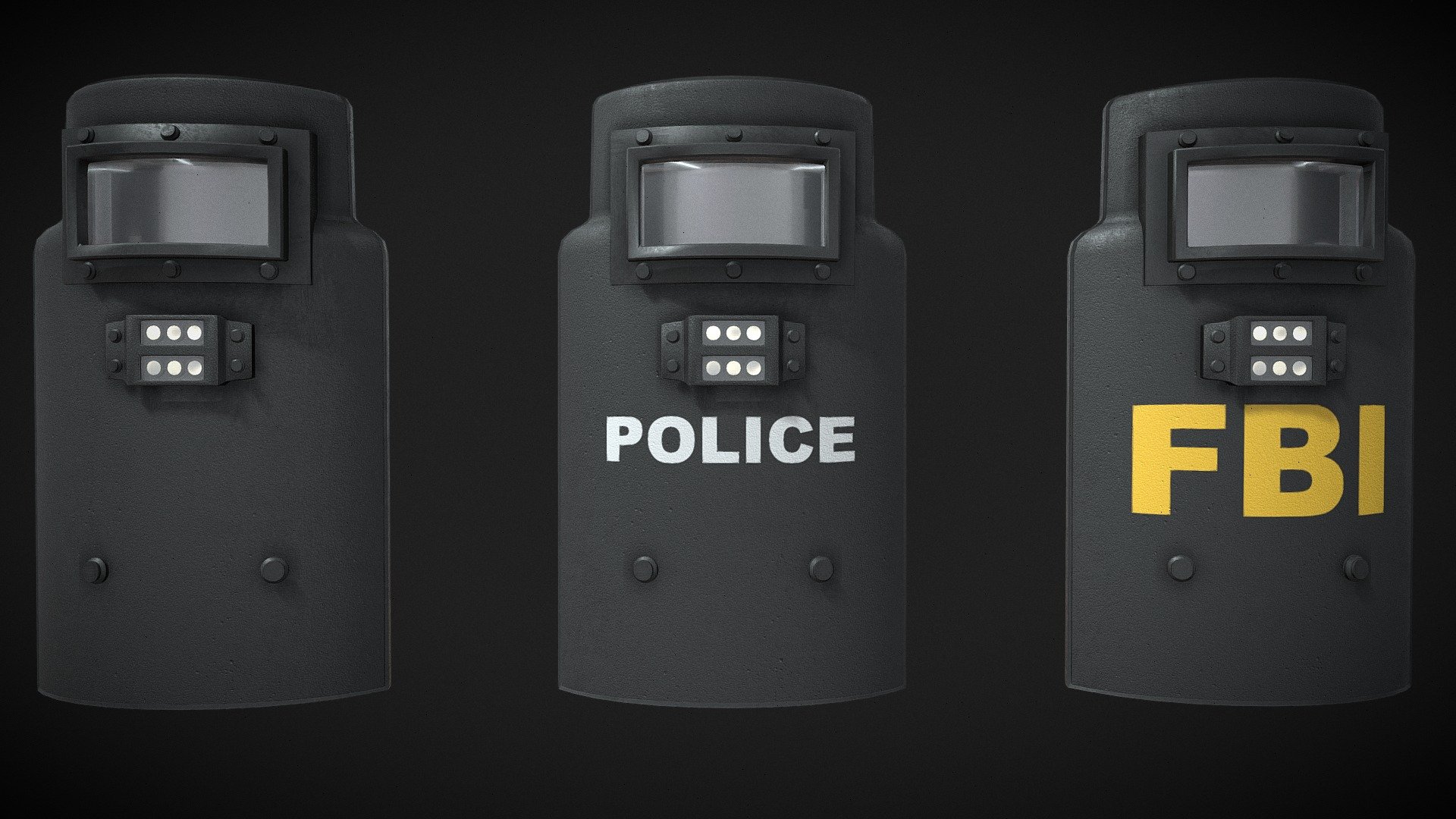 Military Police CQB Ballistic Riot Shield - Buy Royalty Free 3D model ...