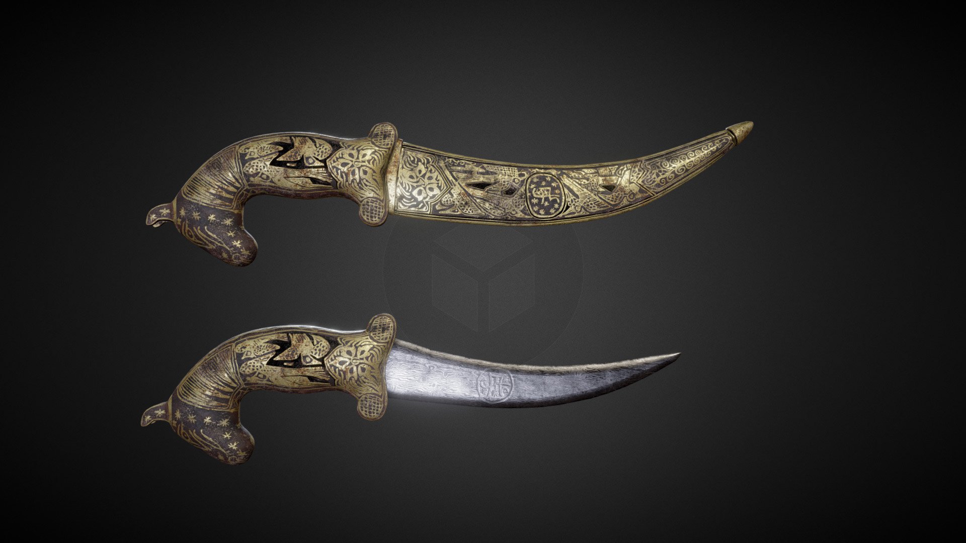 Indian Dagger - 3D model by vertex (@vertex9000) [9d49f95] - Sketchfab