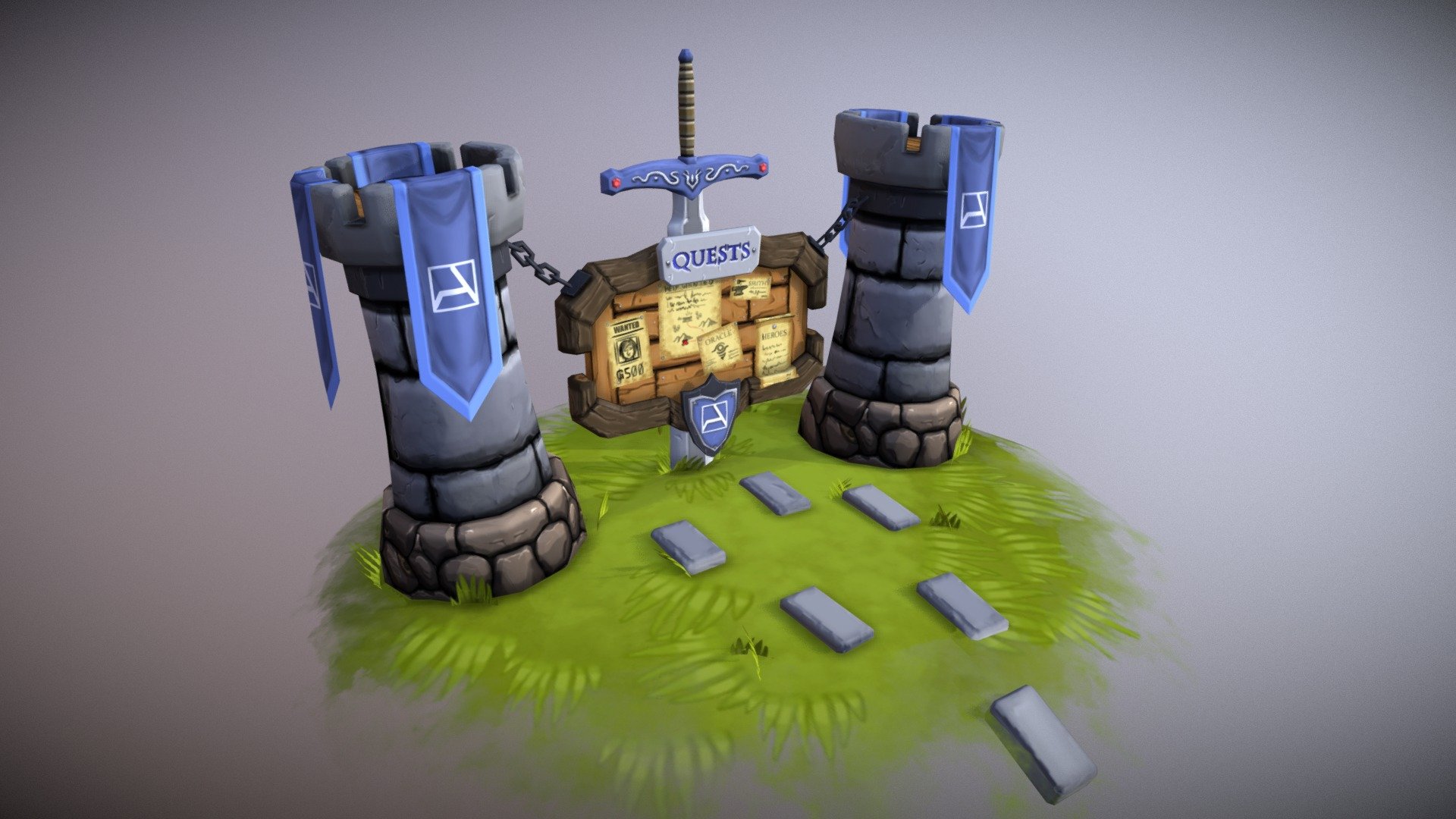 Adventurer's Quest Board - 3D model by Skribbl [9d4e823] - Sketchfab