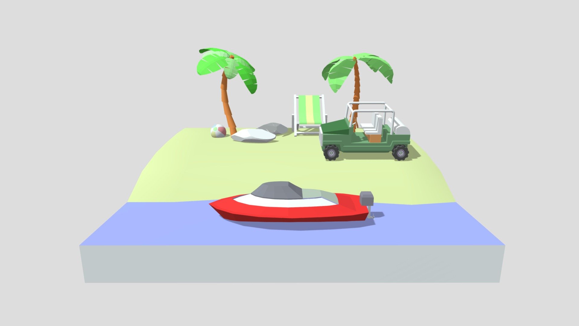 BeachSet - 3D model by kapohk [9d4fc0b] - Sketchfab