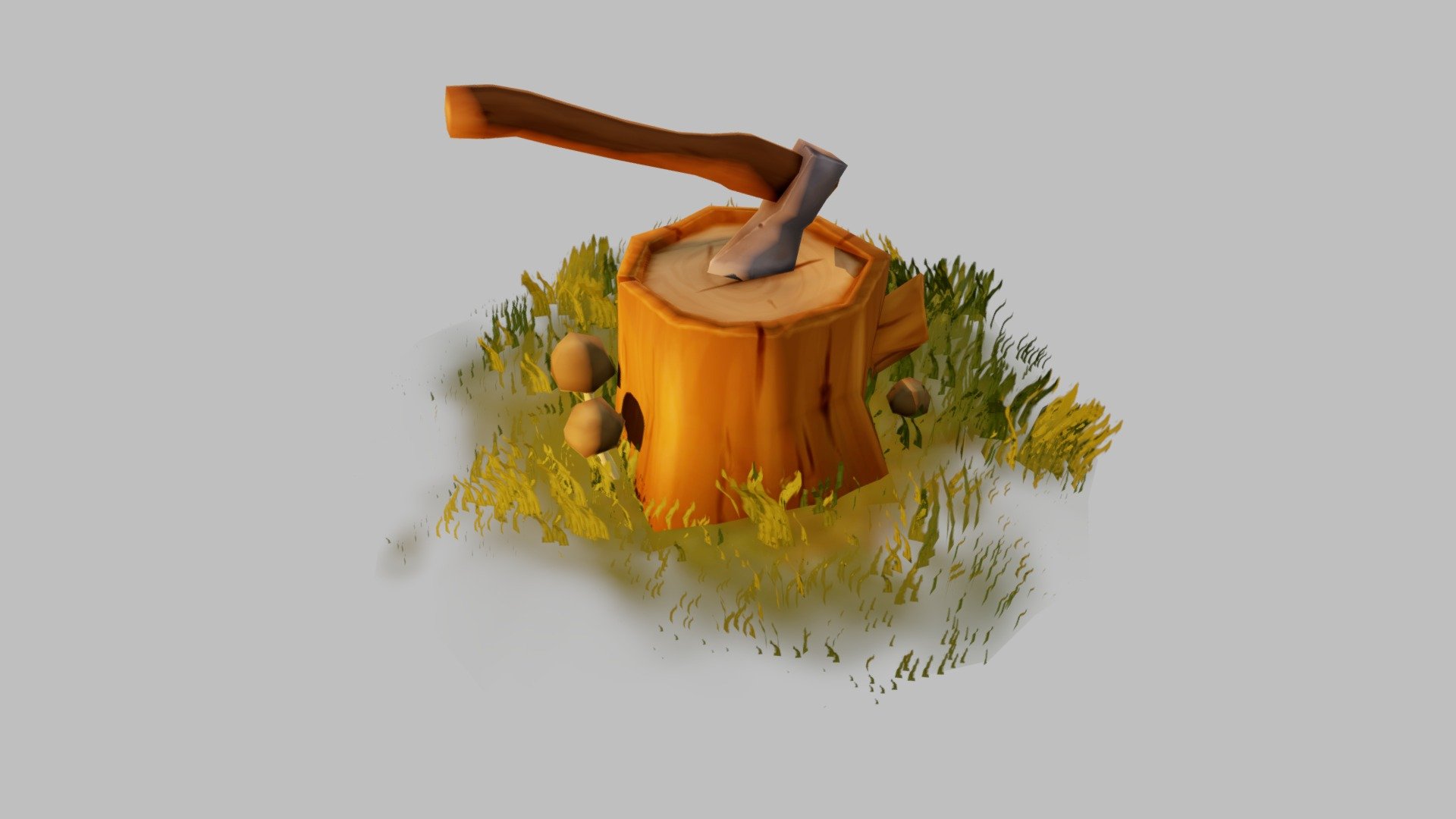 Ax in tree stump - 3D model by Crazy_8 (@korboleevd) [9d5064b] - Sketchfab