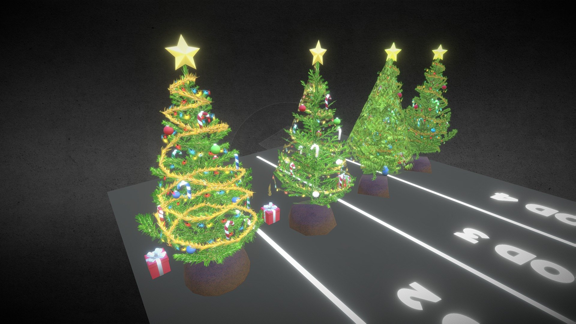 Christmas tree low poly 4 lods - Download Free 3D model by David ...