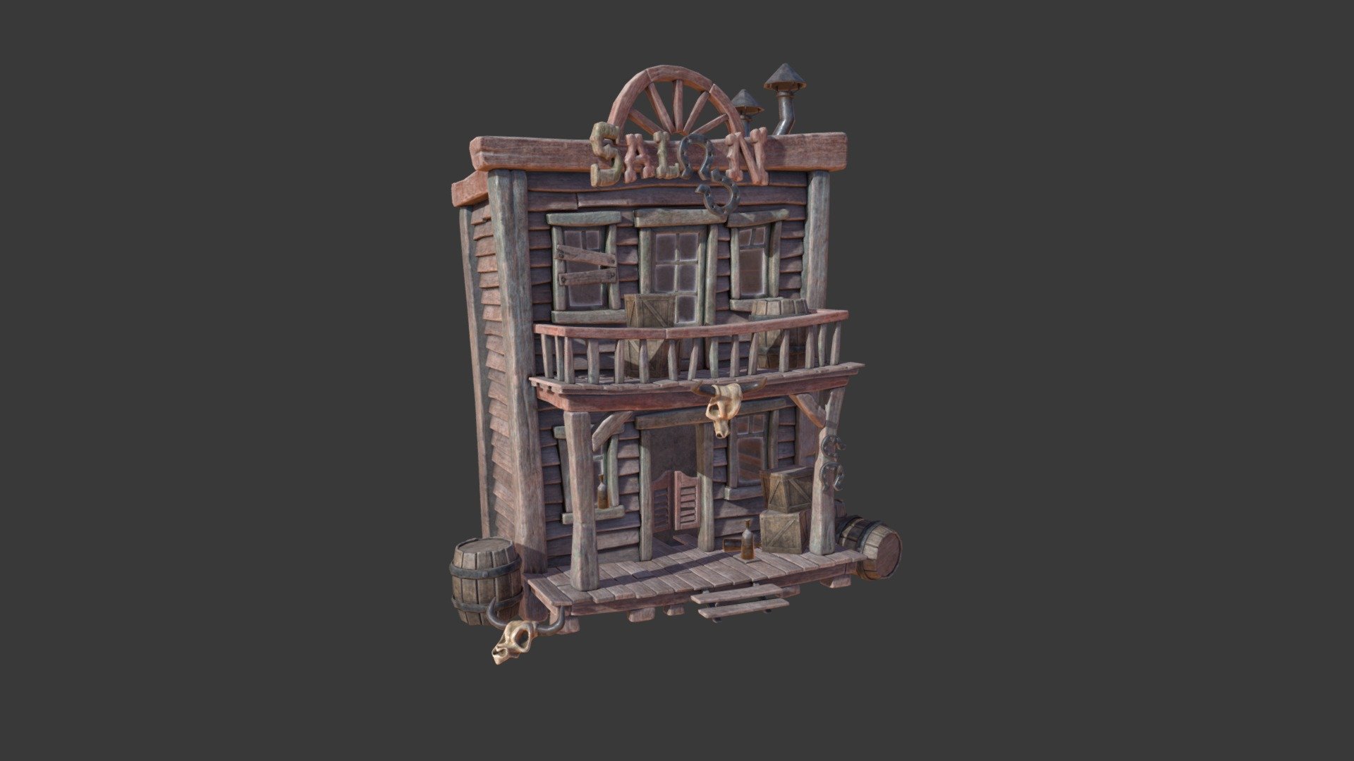 Low poly Cartoon Saloon - 3D model by Sergio Raposo (@Metiwe) [9d58dd5 ...