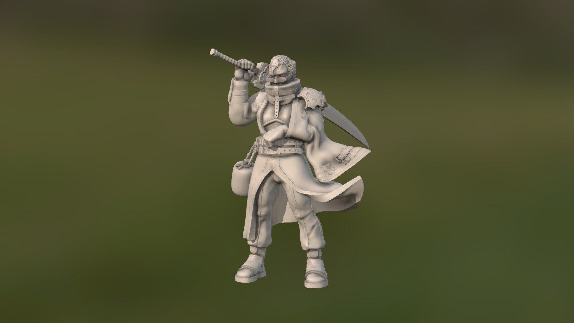 Auron Final Fantasy X Swordsman D&D Miniature - Buy Royalty Free 3D ...