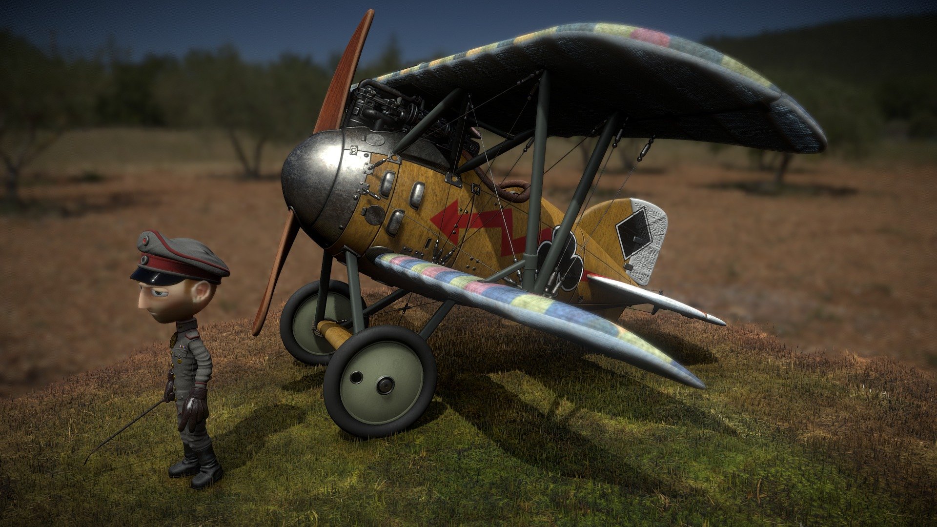 Albatros D-III TOY landed - 3D model by giobiancoFB [9d60b00] - Sketchfab