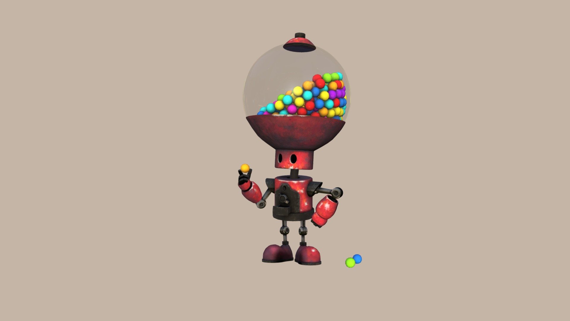 Gumball Robot - 3D model by volodiachigir [9d6aa69] - Sketchfab